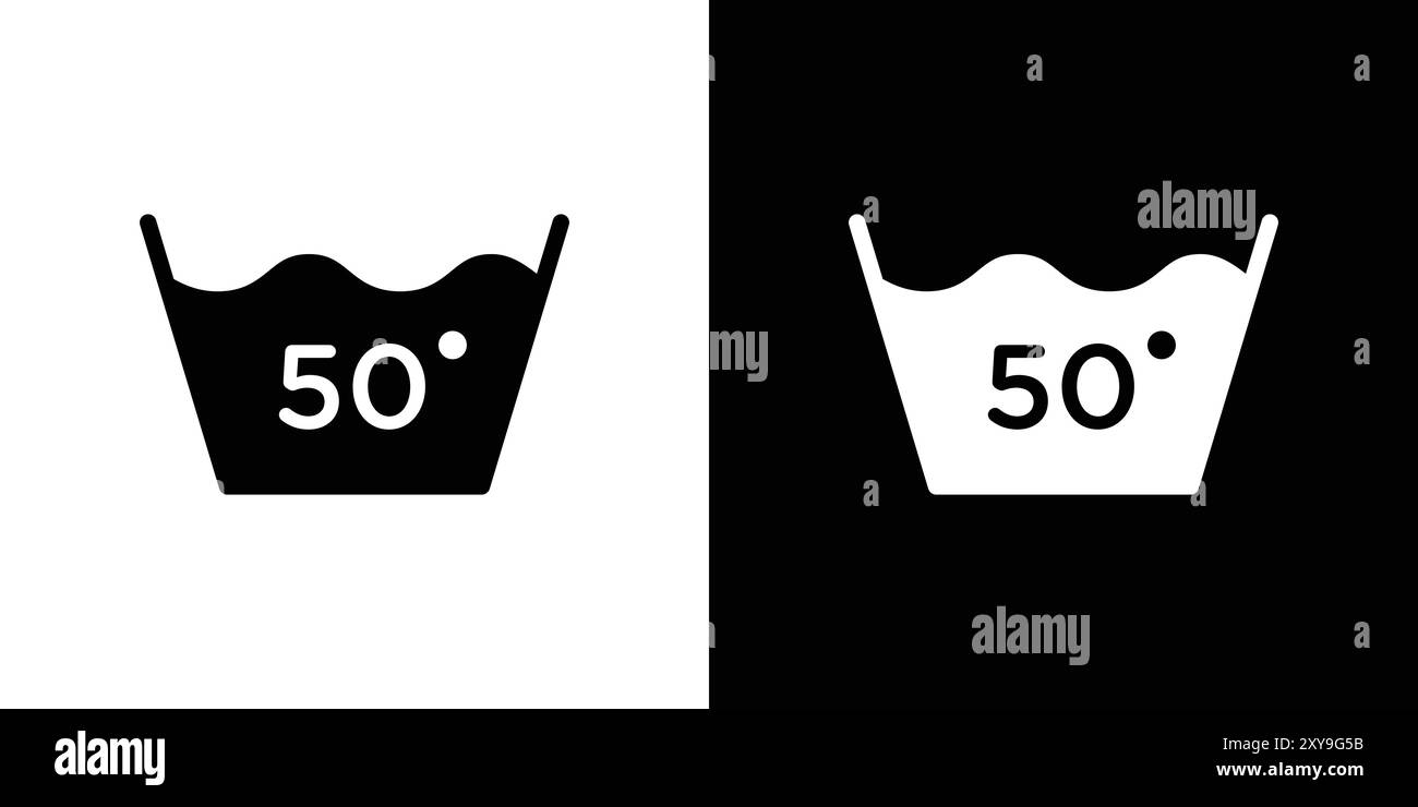 Clothing care icon logo sign vector outline in black and white color ...