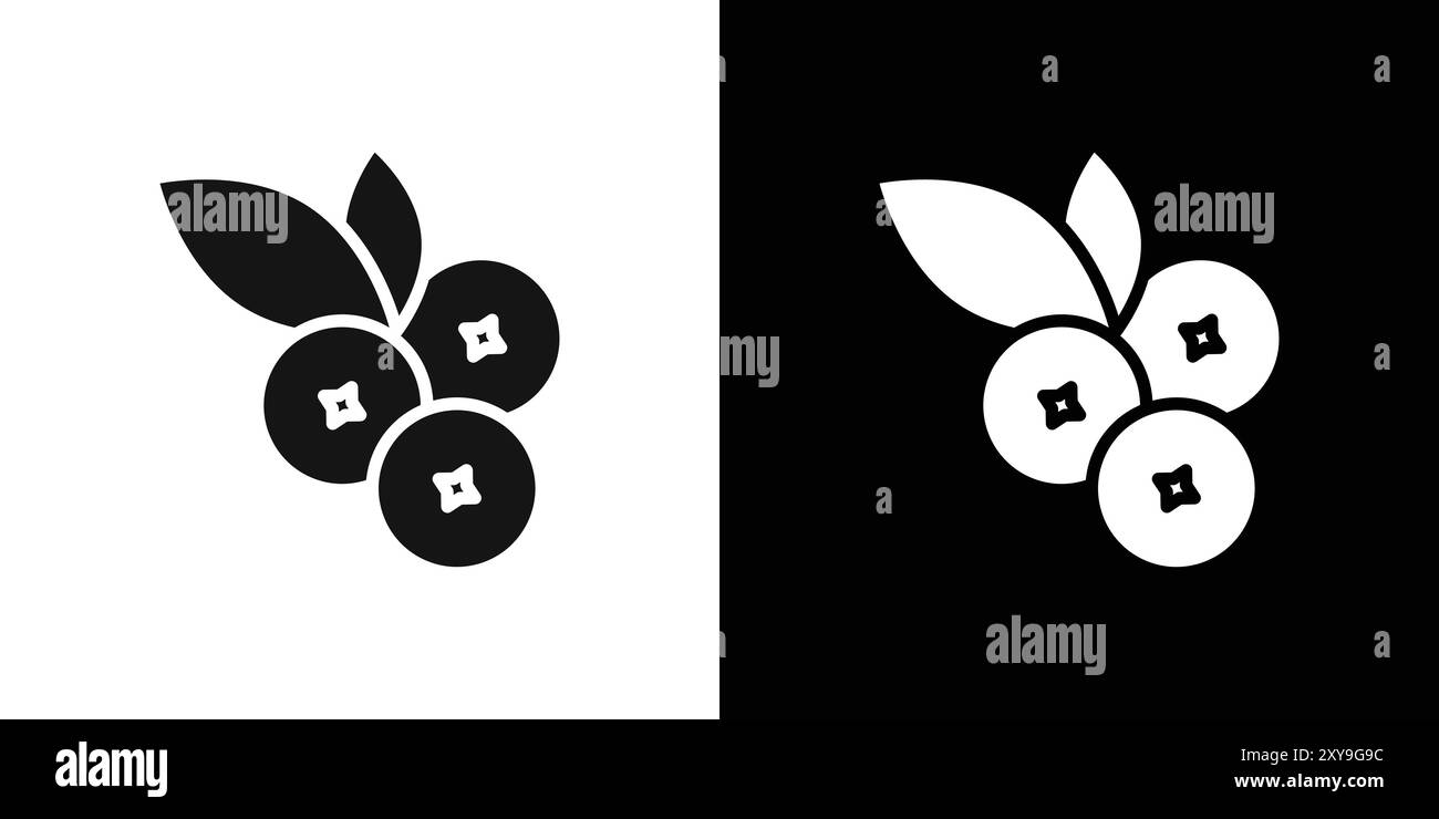 Cranberry icon logo sign vector outline in black and white color Stock ...