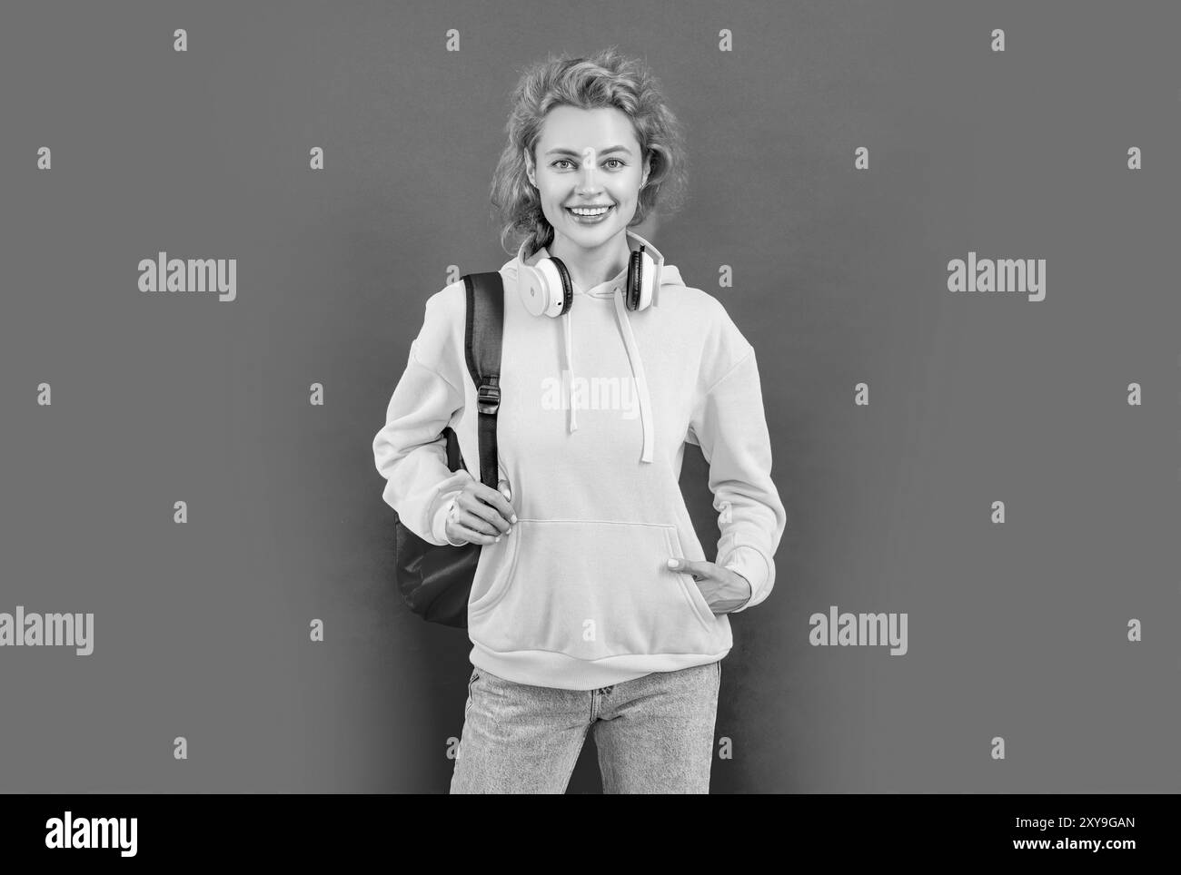 happy school woman student at studio. photo of school woman student ...