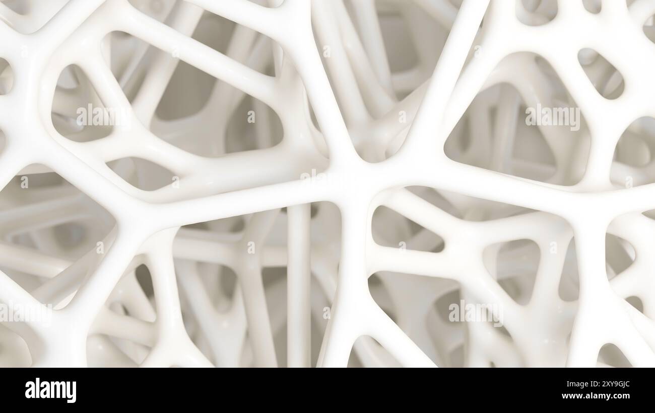 Abstract complex organic spongy structure. Bone tissue. 3d render ...