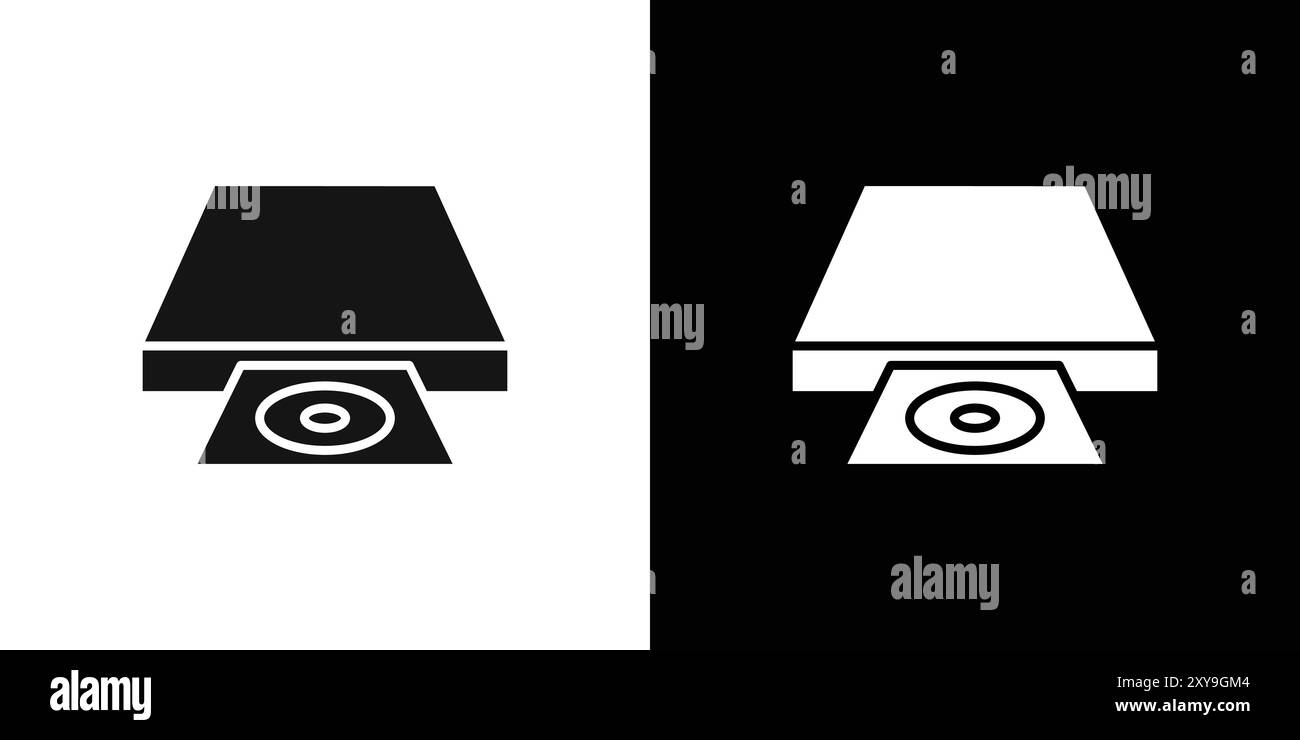Dvd CDROM disc icon logo sign vector outline in black and white color ...
