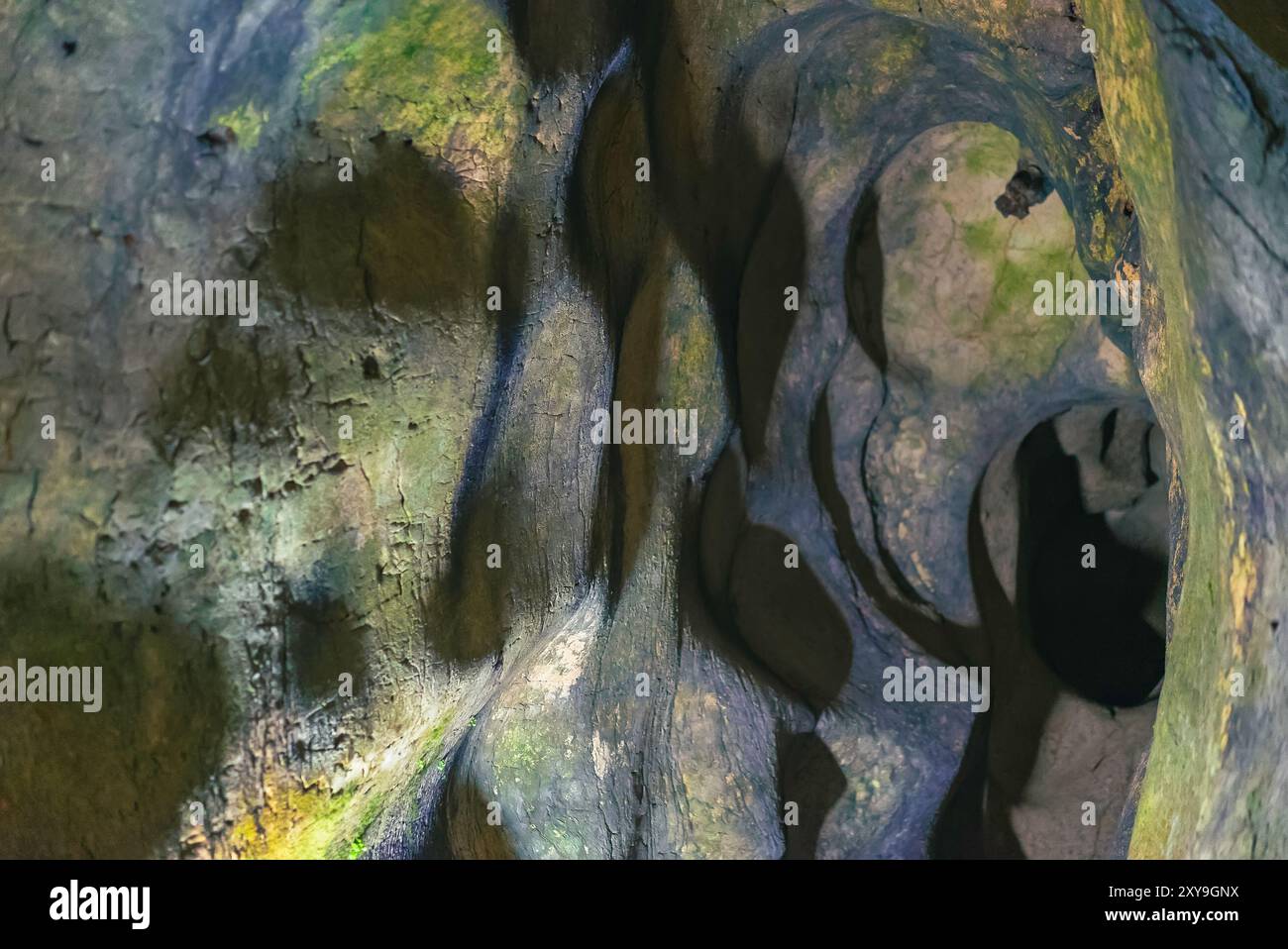 Geological structures and formations of limestone in cave of skulls ...