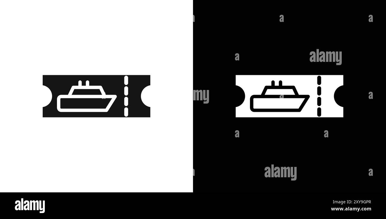 Cruise ship boarding pass icon Black and White Stock Photos & Images ...