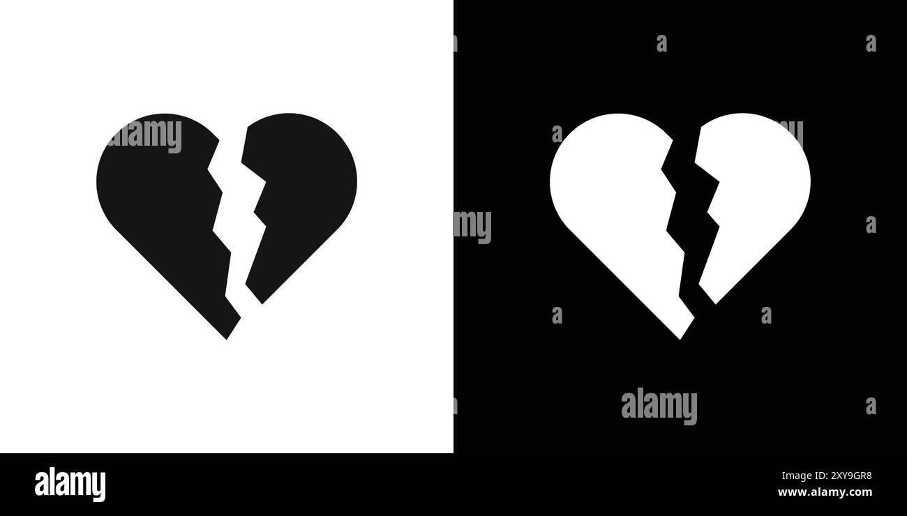 Divorce icon logo sign vector outline in black and white color Stock ...