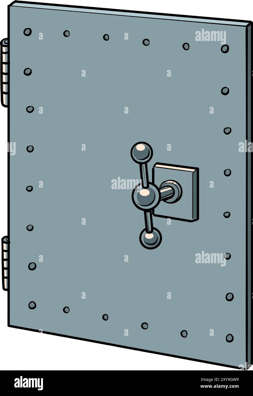 Durable metal safe door. Security of data and items is at a high level ...