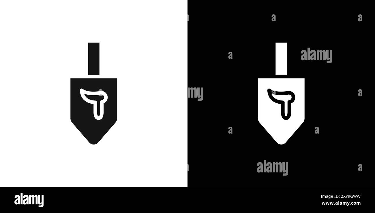 dreidel icon logo sign vector outline in black and white color Stock ...