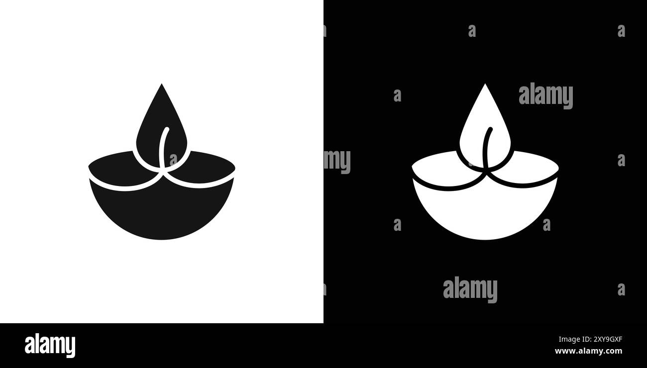 Black and white diya Stock Vector Images - Alamy
