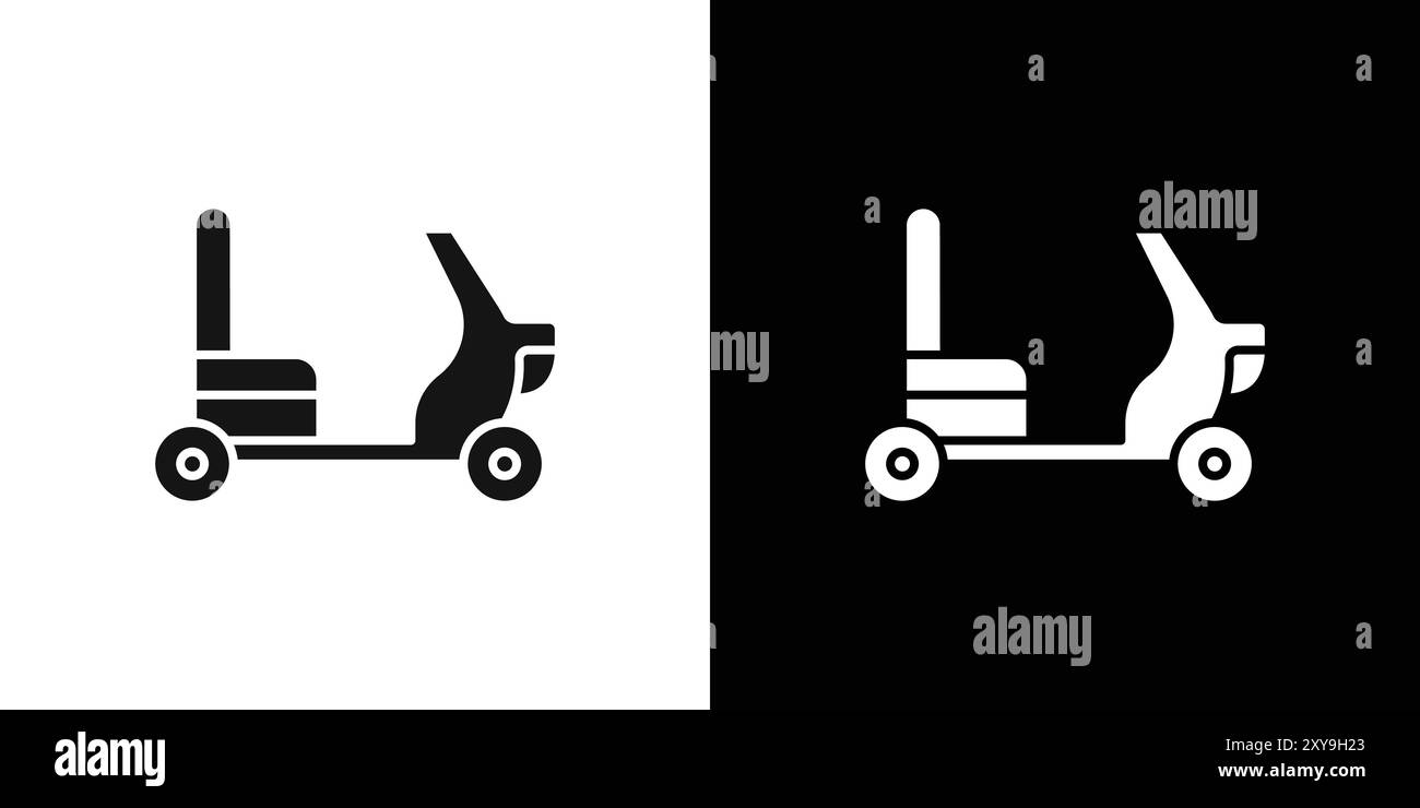 Electric wheelchair scooter icon logo sign vector outline in black and ...