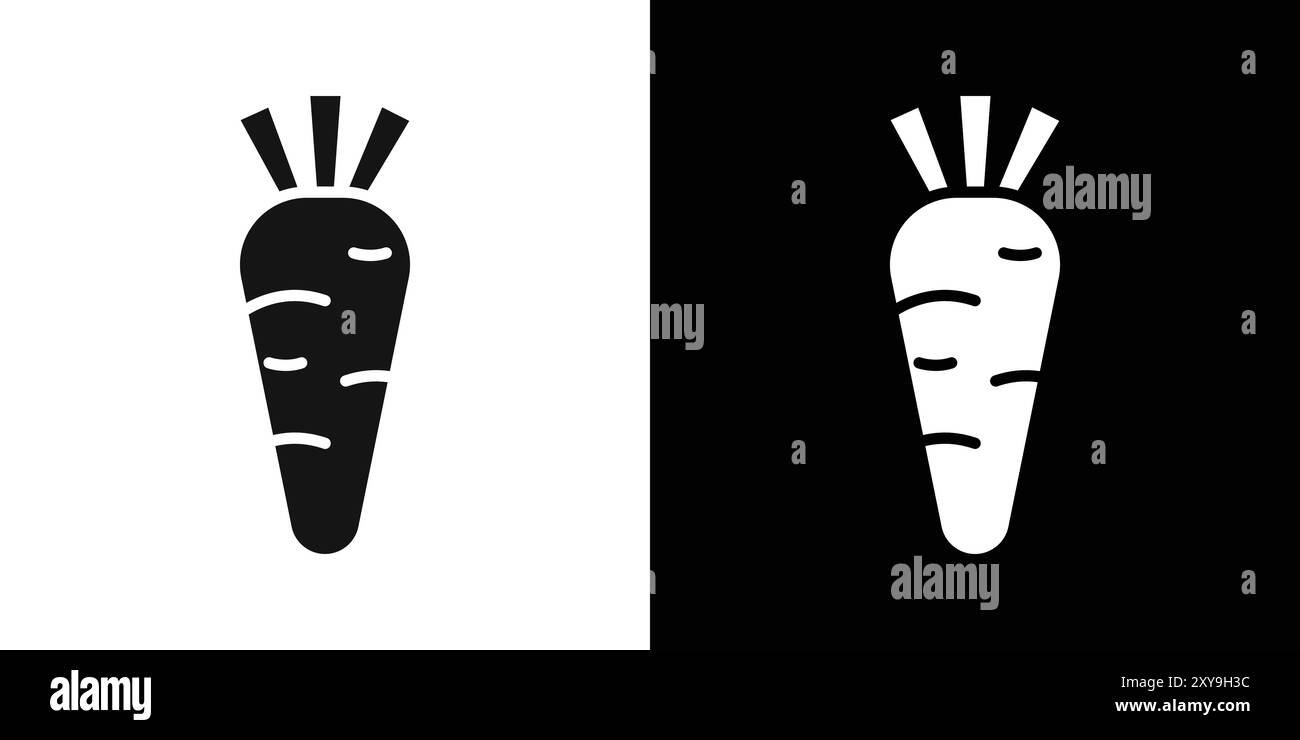 daikon icon logo sign vector outline in black and white color Stock ...