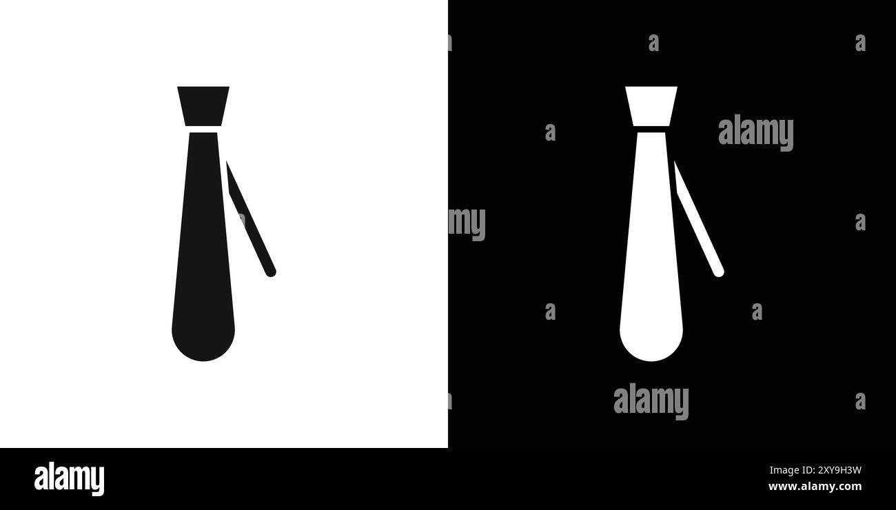 cravat necktie icon logo sign vector outline in black and white color ...