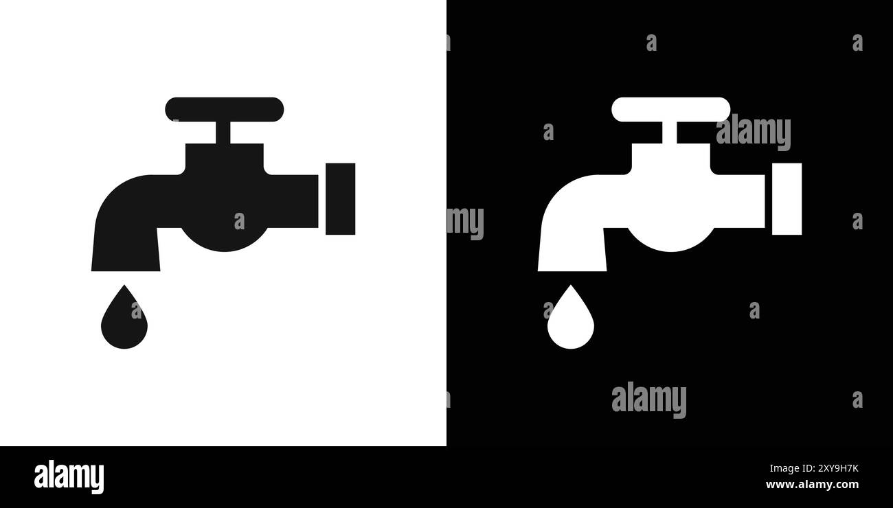 faucet icon logo sign vector outline in black and white color Stock ...