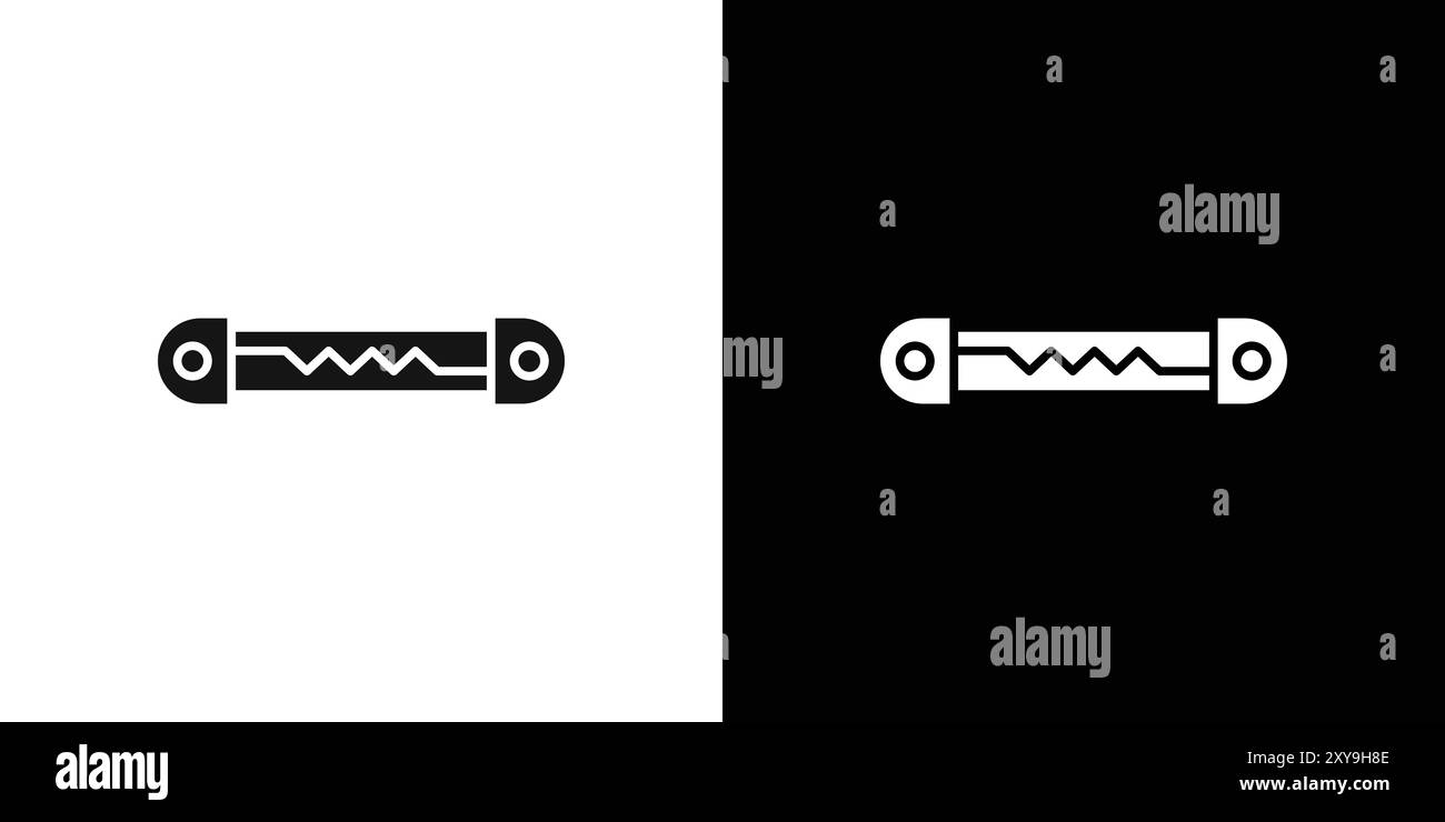 fuse icon logo sign vector outline in black and white color Stock ...