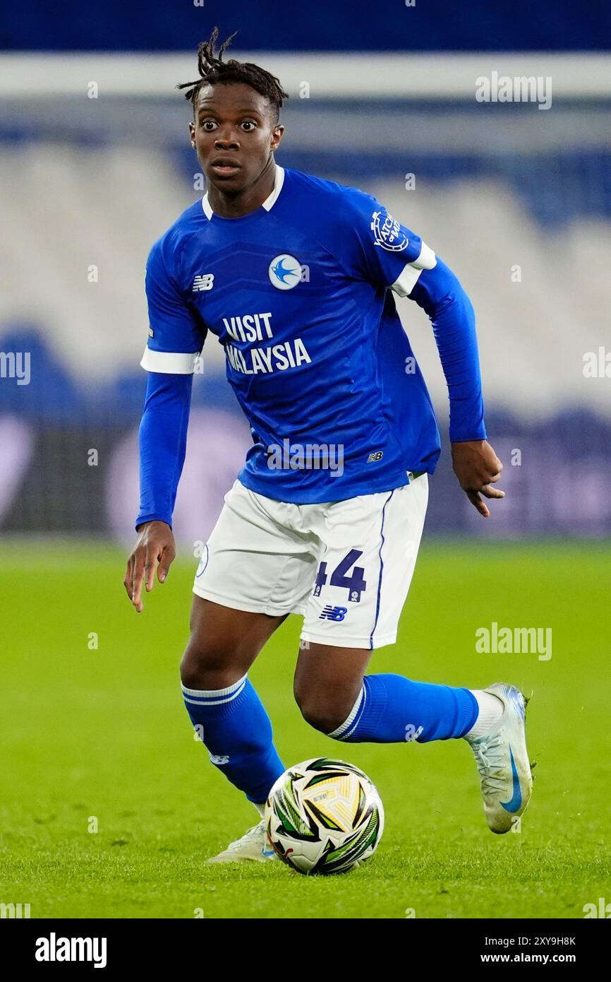 Cardiff City’s Ronan Kpakio during the Carabao Cup second round match ...