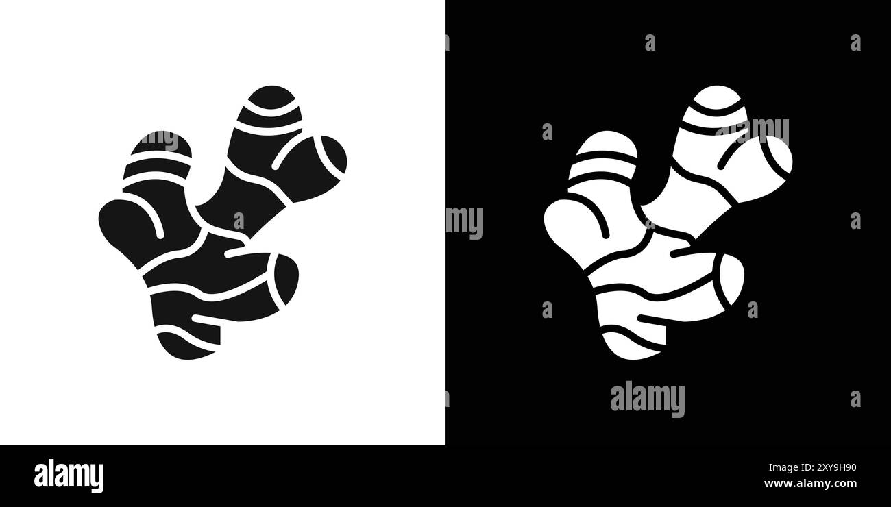 ginger icon logo sign vector outline in black and white color Stock ...