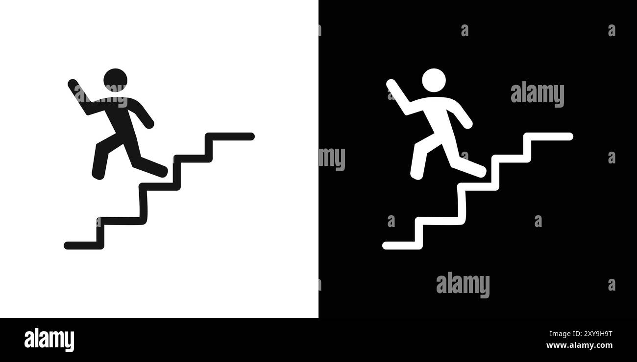 Downstairs icon logo sign vector outline in black and white color Stock ...