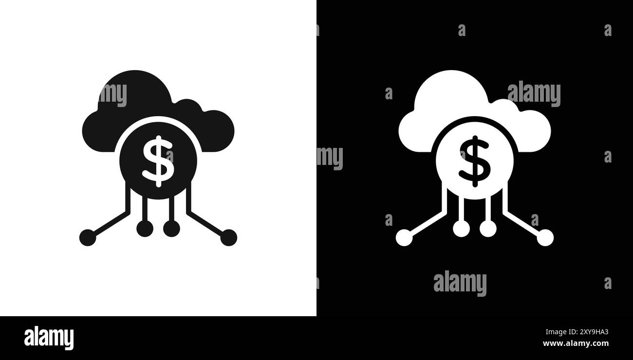 fintech industry icon logo sign vector outline in black and white color ...