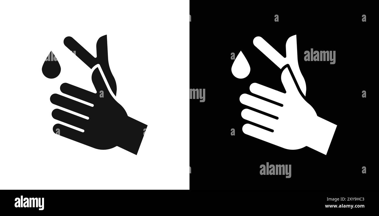 hand gel icon logo sign vector outline in black and white color Stock ...