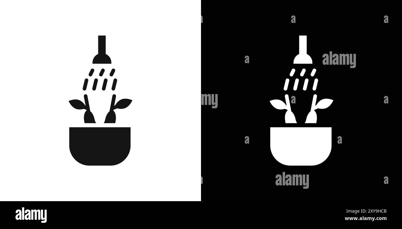 Fruits Washing icon logo sign vector outline in black and white color ...