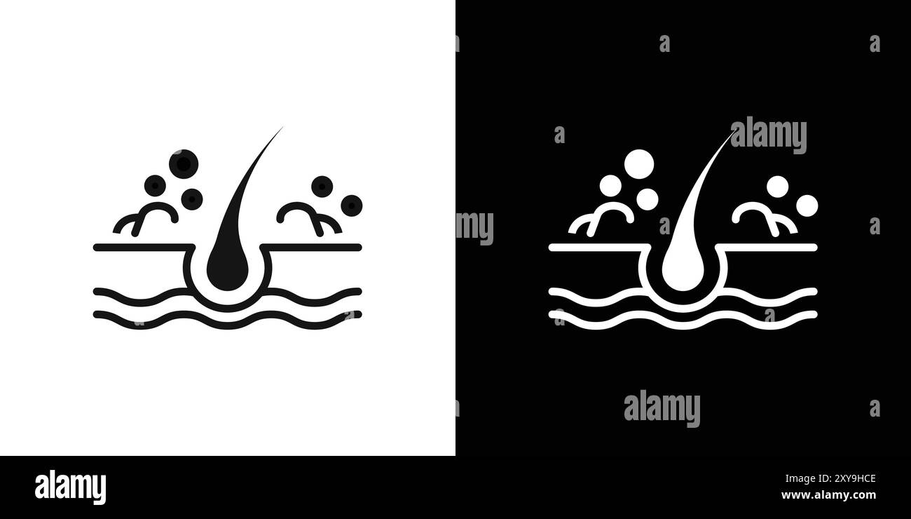 Hair Wash icon logo sign vector outline in black and white color Stock ...