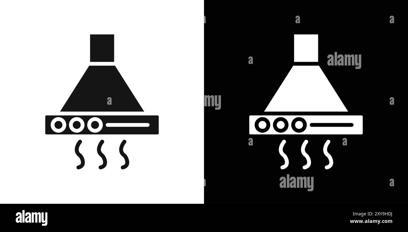 Extractor Hood icon logo sign vector outline in black and white color ...
