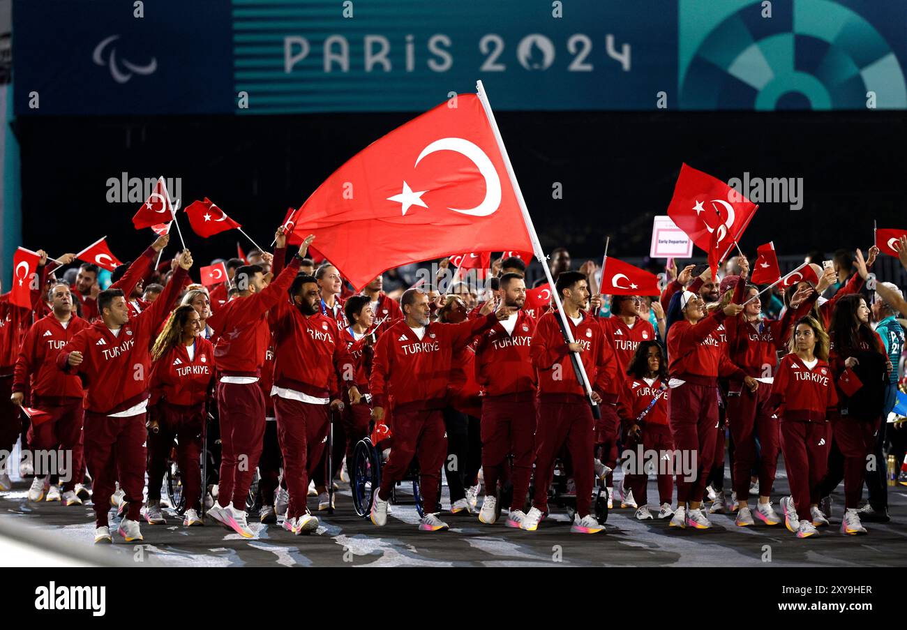 Turkish athletes parade during the Opening Ceremony for the 2024 ...