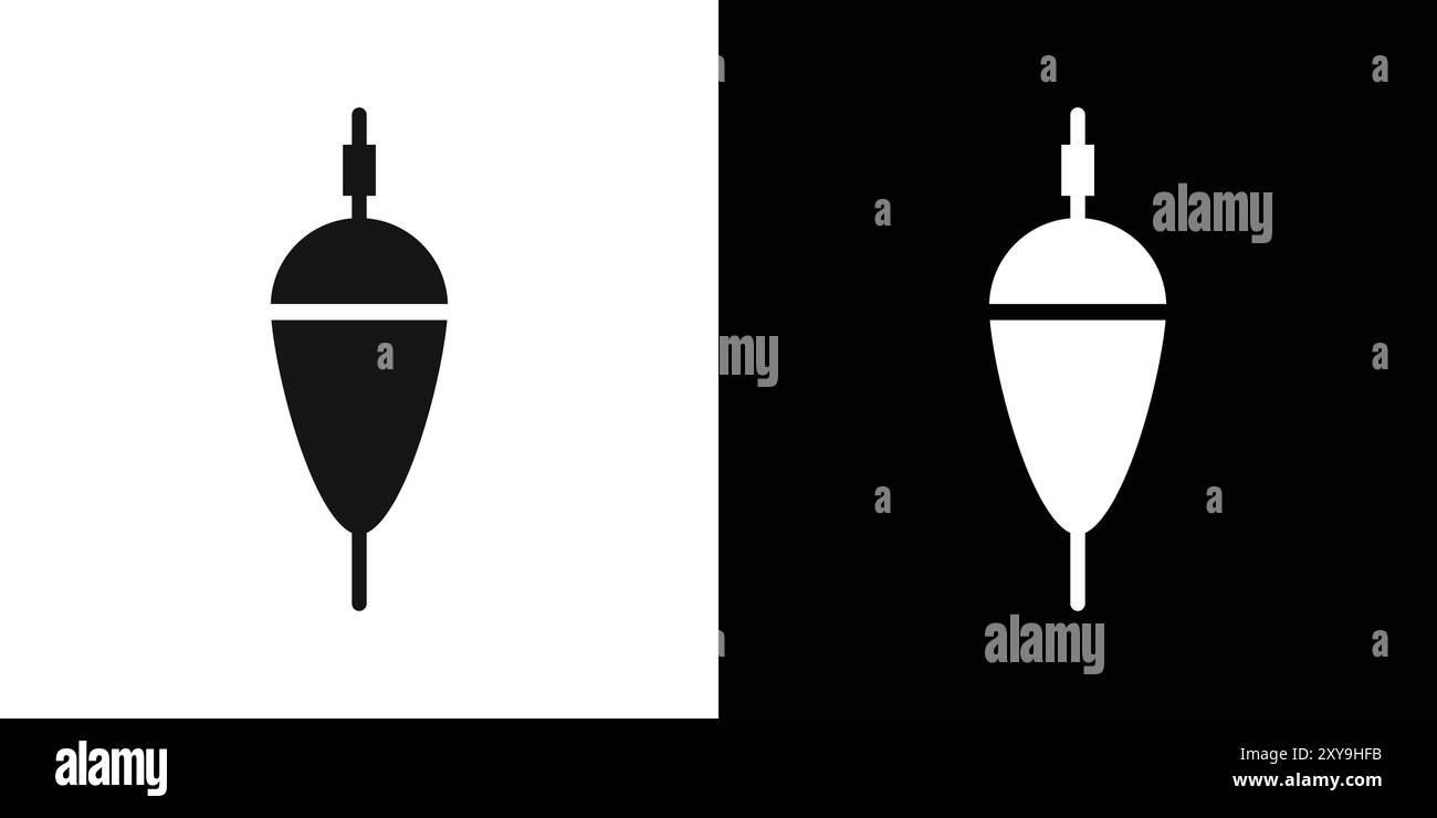 Fishing float icon logo sign vector outline in black and white color ...
