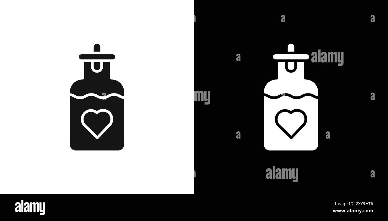 Love Elixir icon logo sign vector outline in black and white color ...