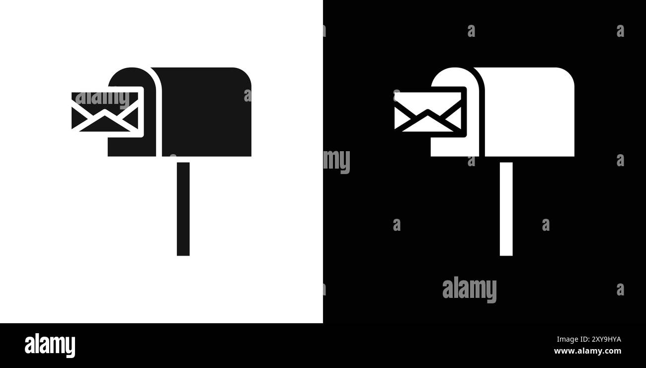 Mailbox mail box postbox post box letter box letterbox Black and White ...