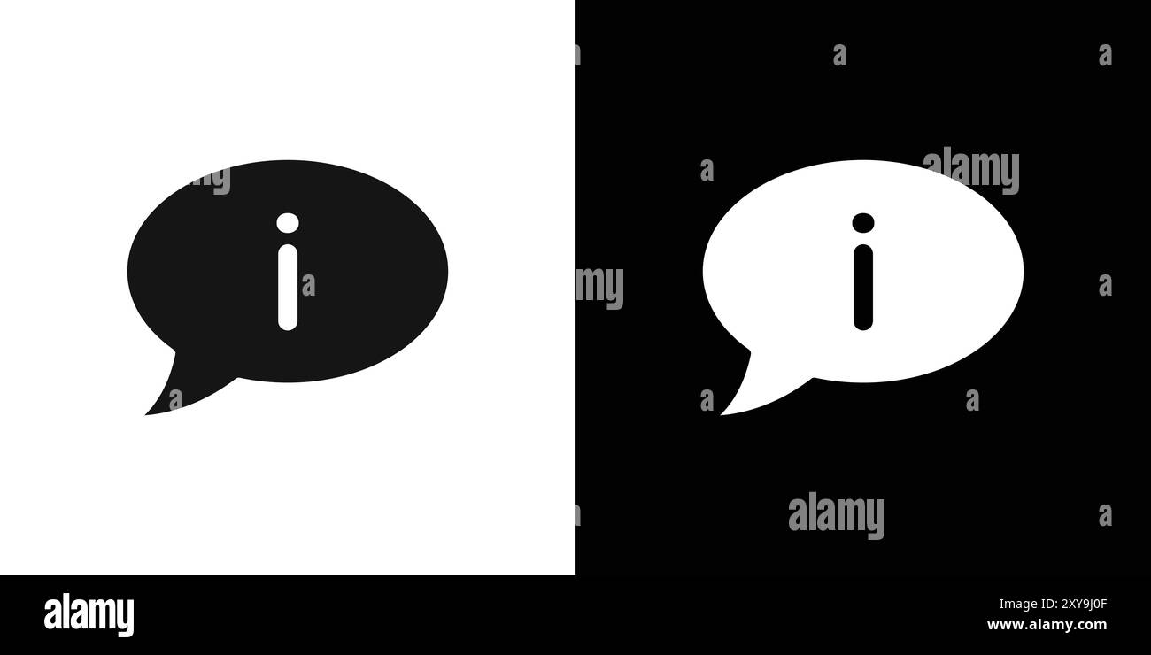 information icon logo sign vector outline in black and white color ...