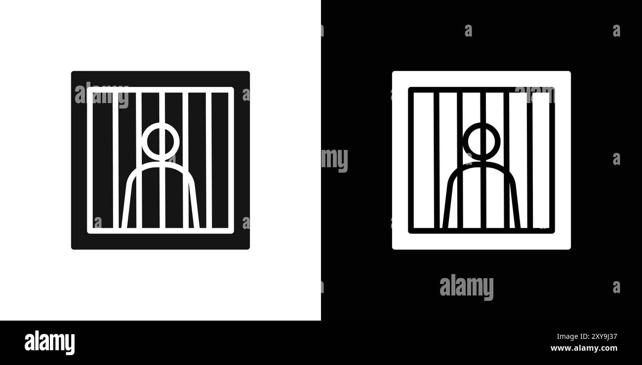 White man in jail silhouette Stock Vector Images - Alamy