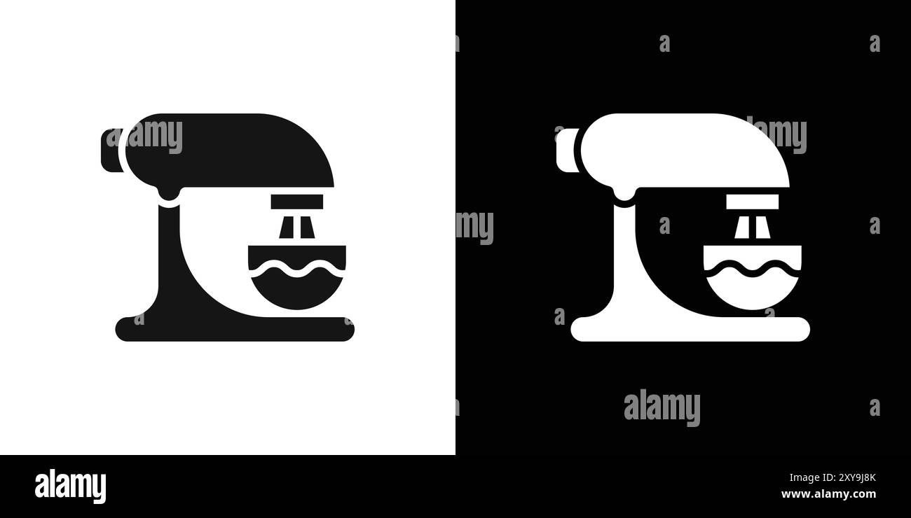 Mixer icon logo sign vector outline in black and white color Stock ...