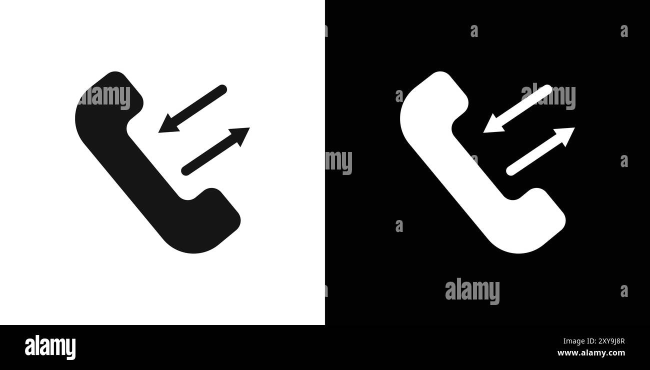 incoming outgoing calls icon logo sign vector outline in black and ...