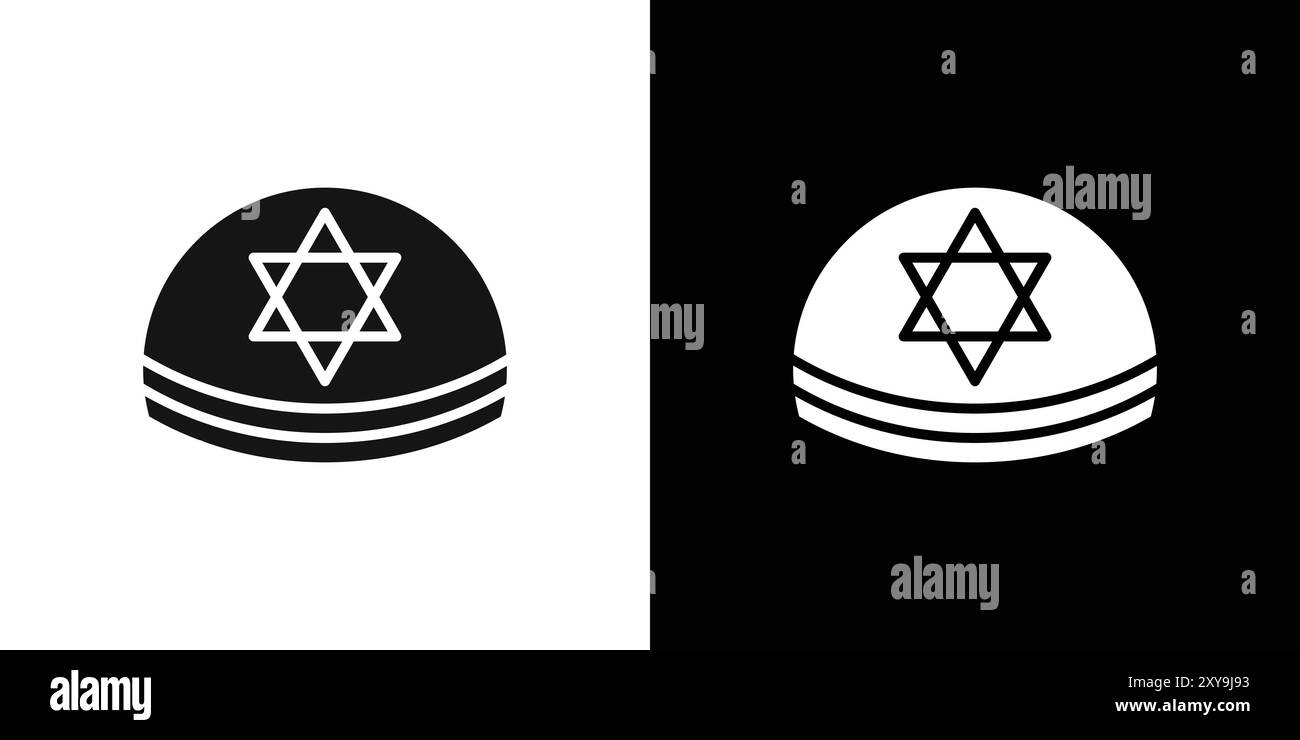 Kippah icon logo sign vector outline in black and white color Stock Vector Image & Art - Alamy