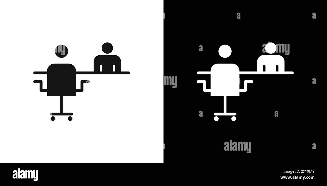 Job interview icon logo sign vector outline in black and white color ...