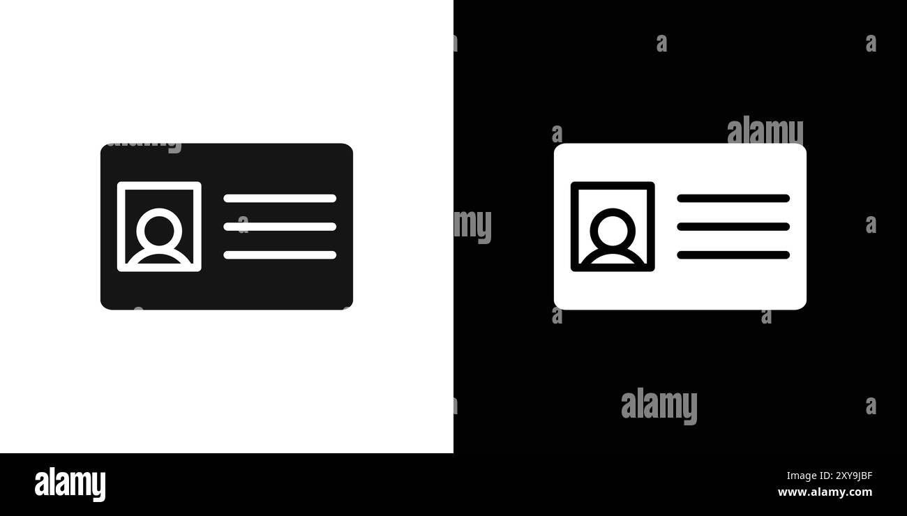 Identification card icon logo sign vector outline in black and white ...