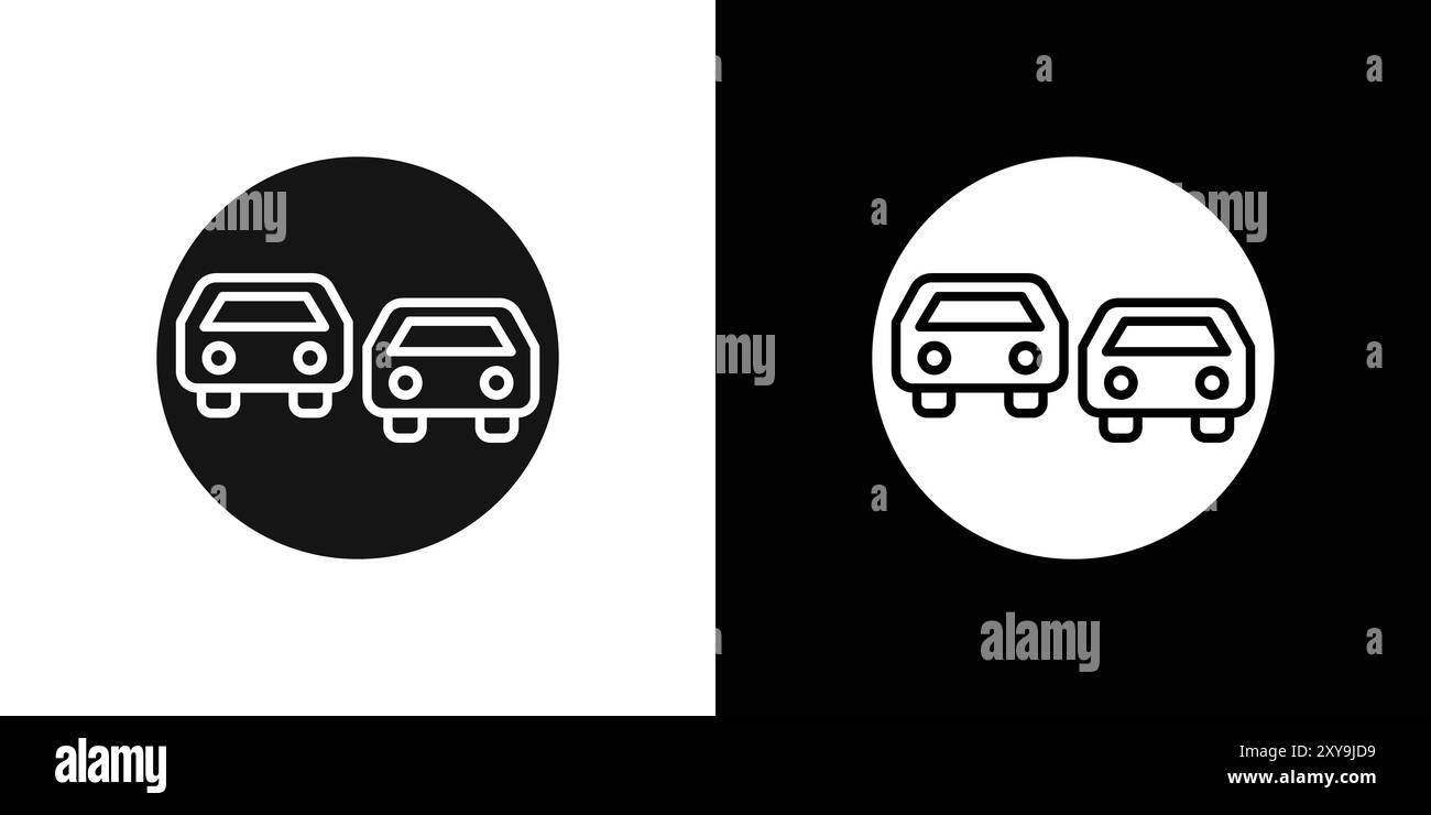 No overtaking icon logo sign vector outline in black and white color ...