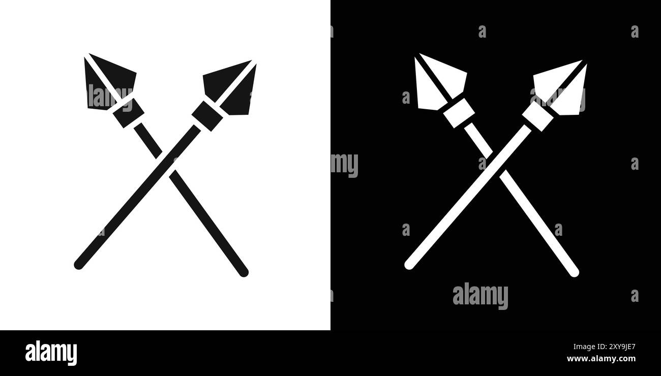 lance icon logo sign vector outline in black and white color Stock ...