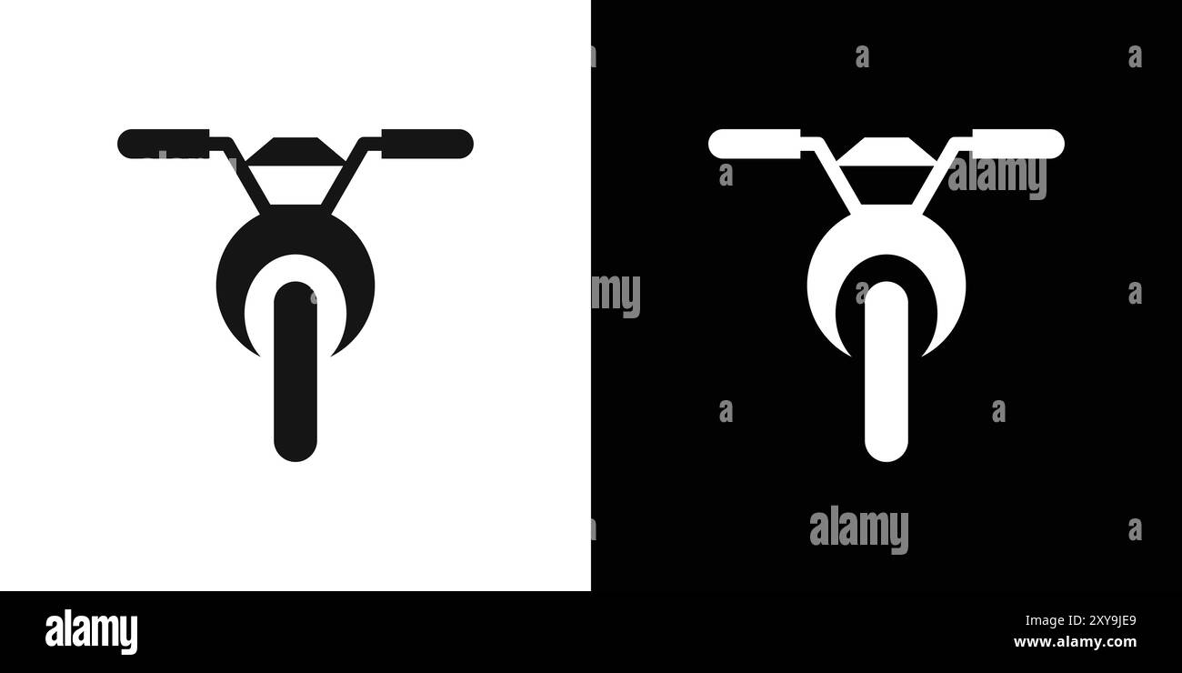 motorcycle icon logo sign vector outline in black and white color Stock ...