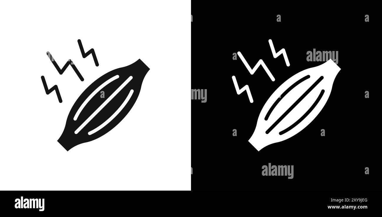 Muscle pain icon logo sign vector outline in black and white color ...