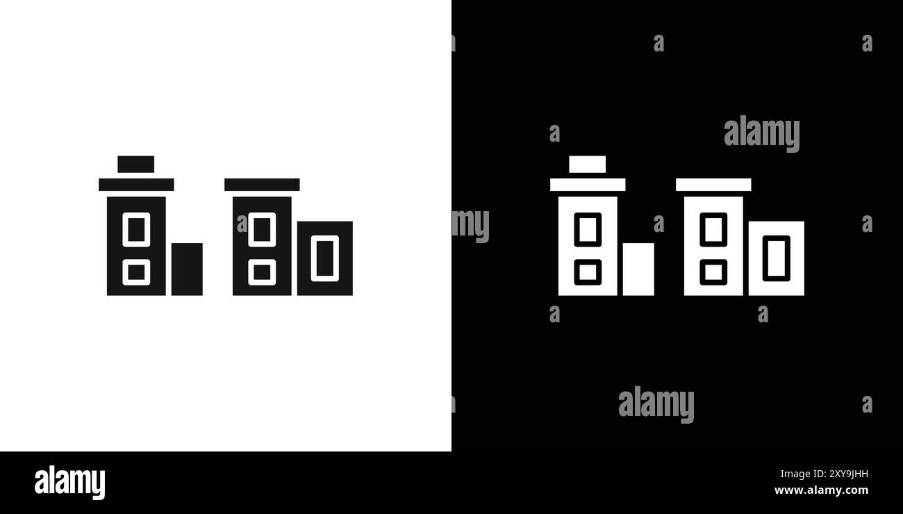 modern house building icon logo sign vector outline in black and white ...