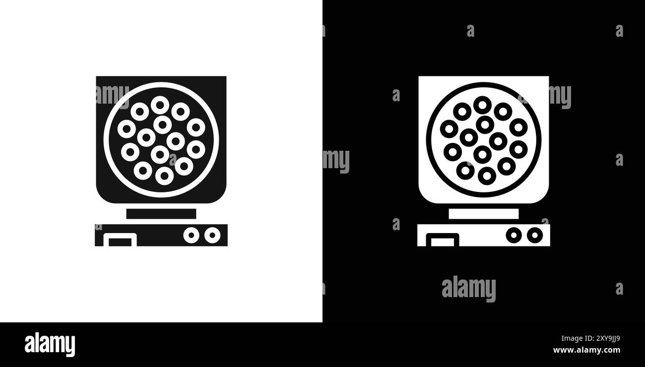 laser lamp icon logo sign vector outline in black and white color Stock ...