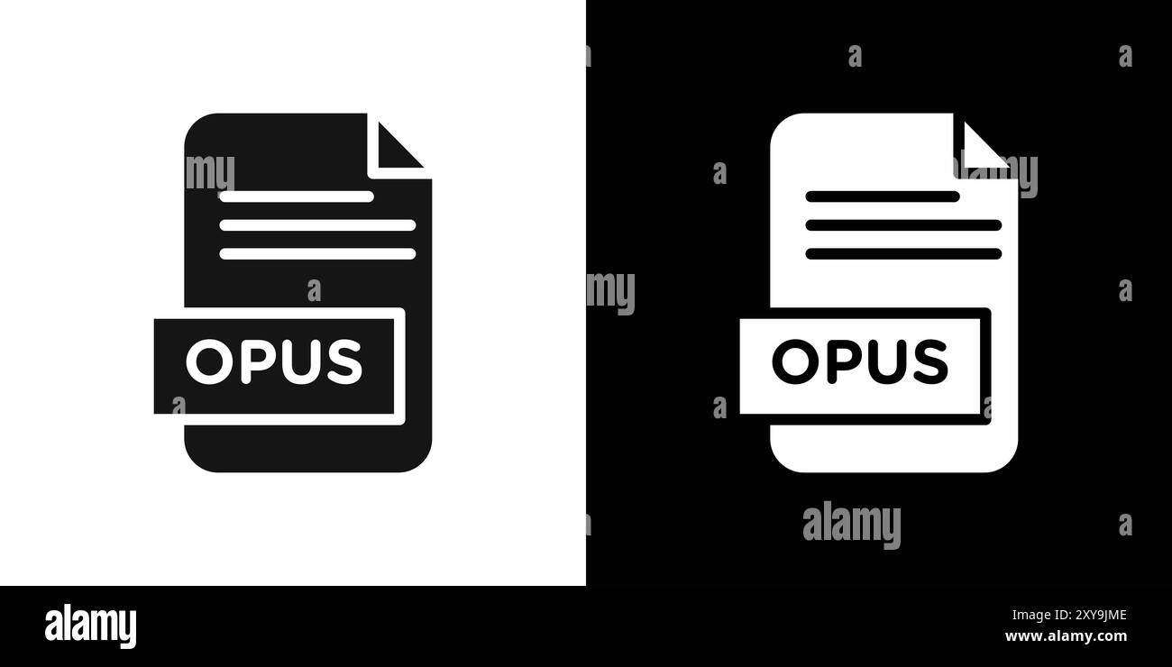 OPUS File Document icon logo sign vector outline in black and white ...