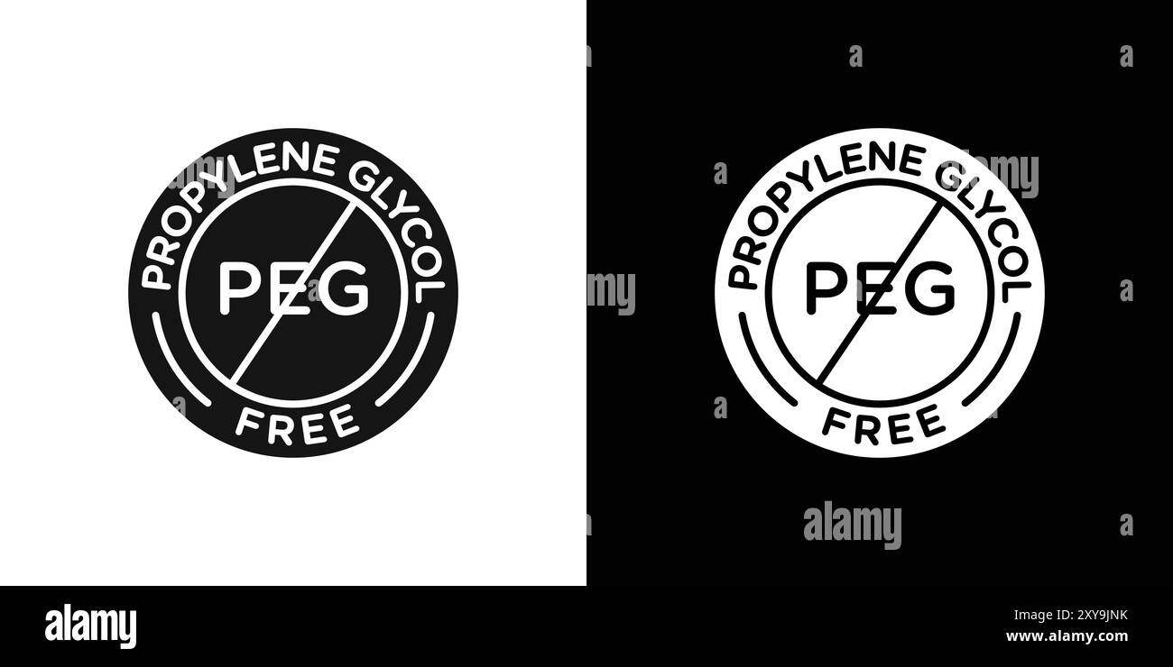 Propylene glycol free icon logo sign vector outline in black and white ...