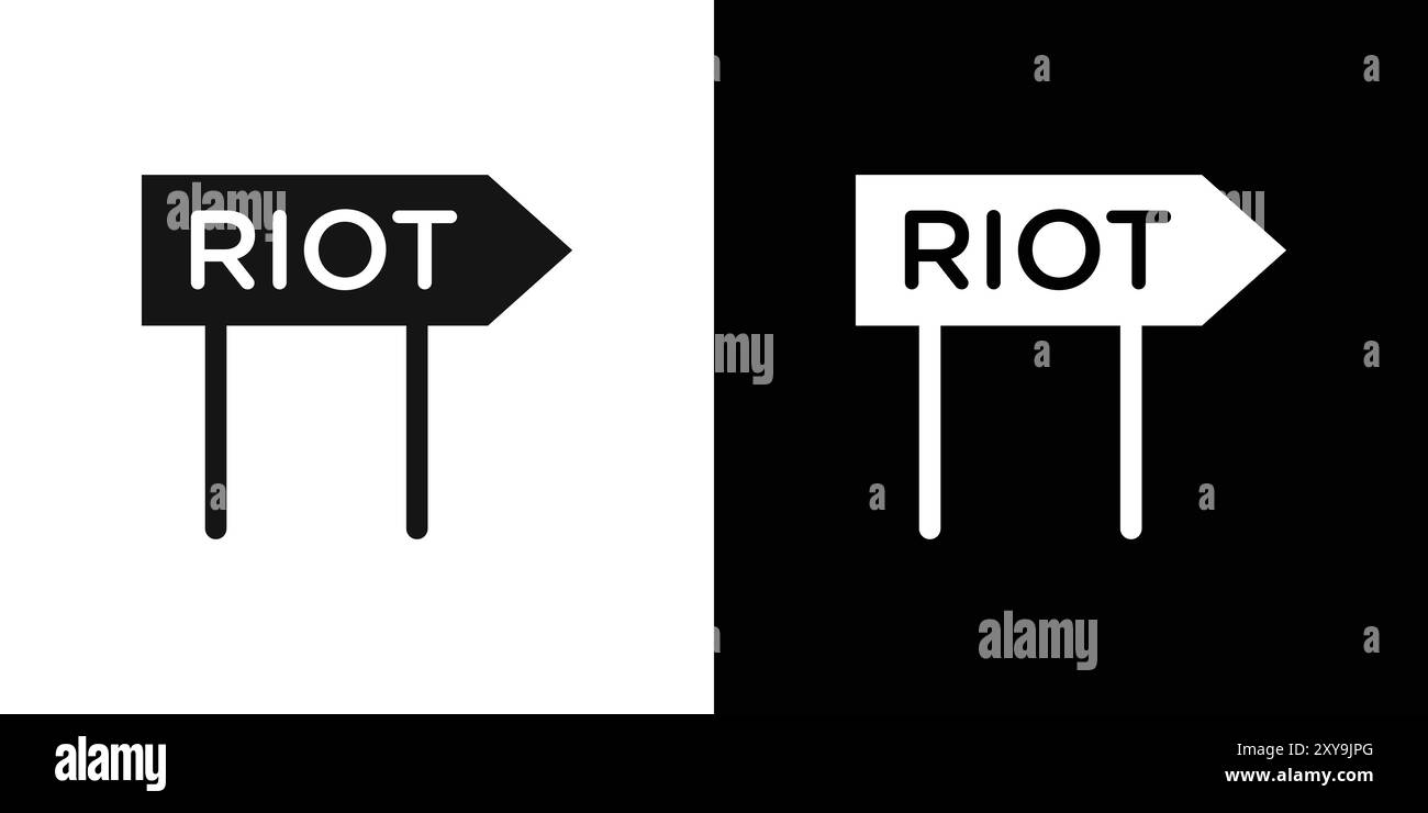 Riot sign icon logo sign vector outline in black and white color Stock ...