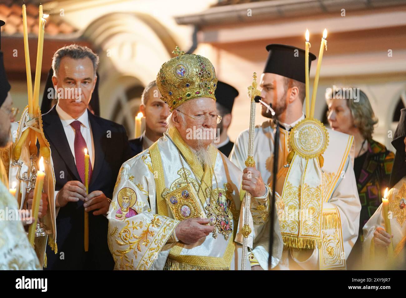 ISTANBUL, TURKIYE - MAY 04, 2024: Ecumenical Patriarch Bartholomew of Constantinople during ...