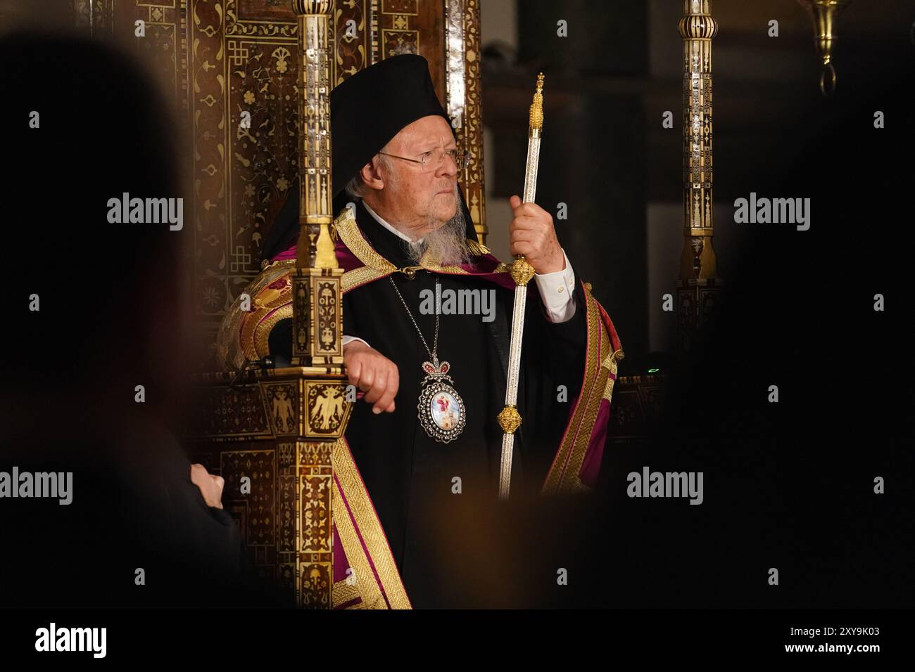 ISTANBUL, TURKIYE - MAY 04, 2024: Ecumenical Patriarch Bartholomew of Constantinople during ...