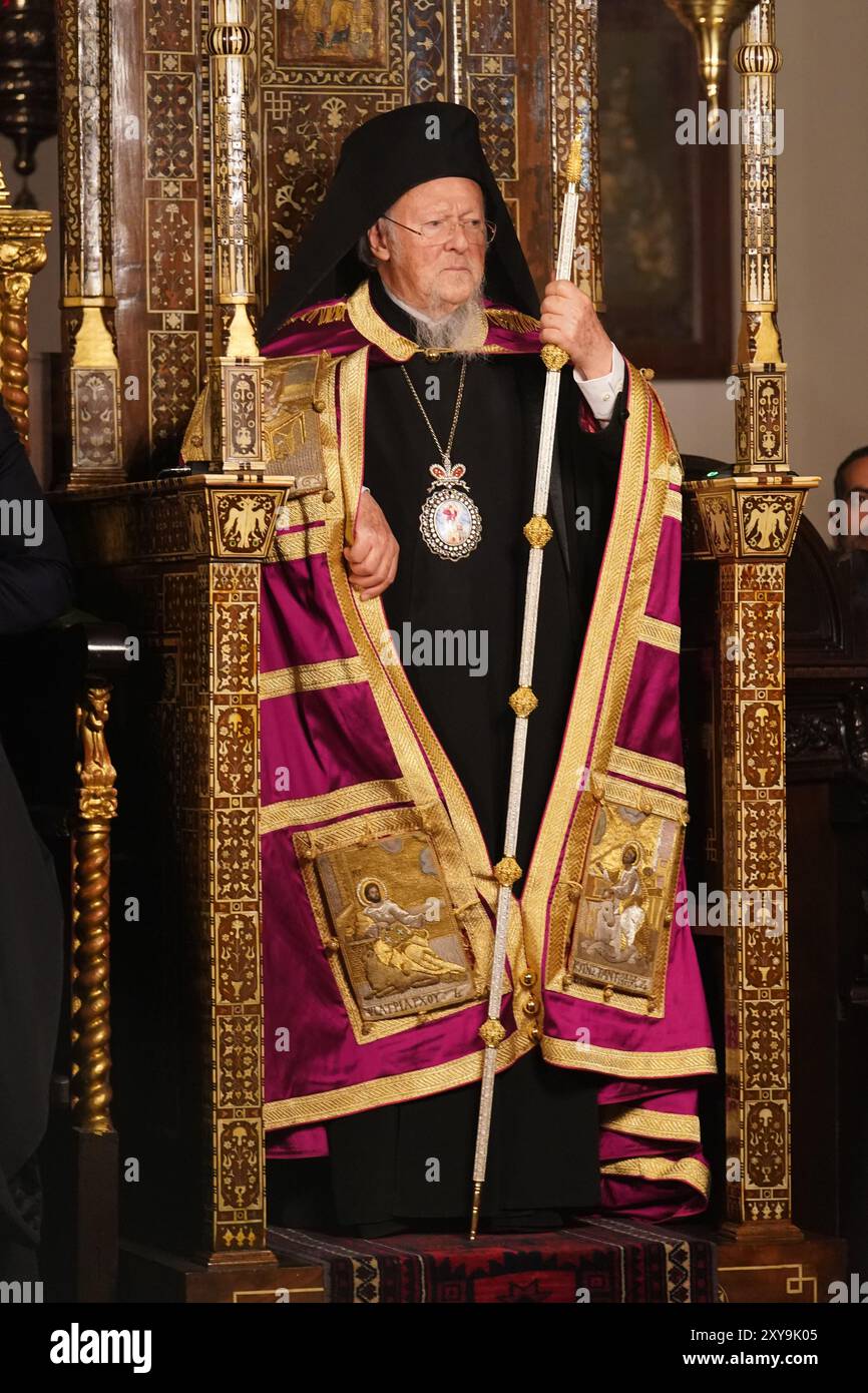 ISTANBUL, TURKIYE - MAY 04, 2024: Ecumenical Patriarch Bartholomew of Constantinople during ...