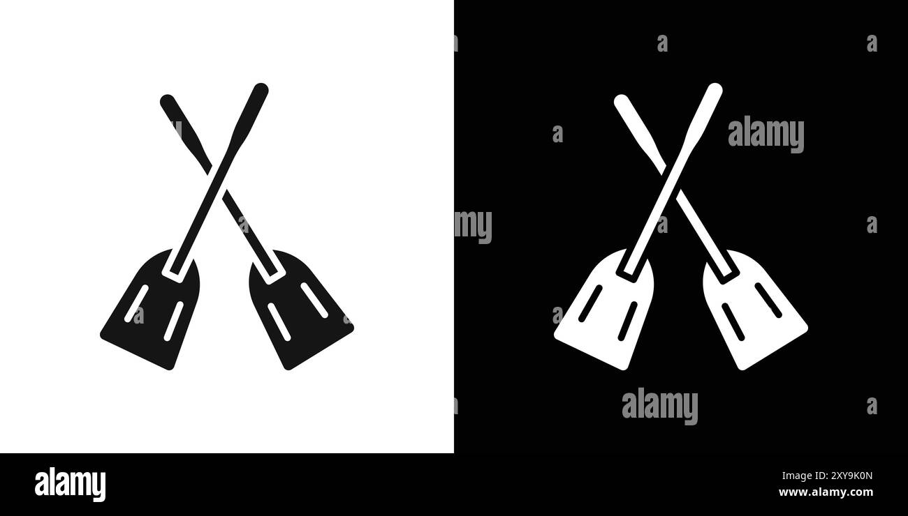 oar icon logo sign vector outline in black and white color Stock Vector ...