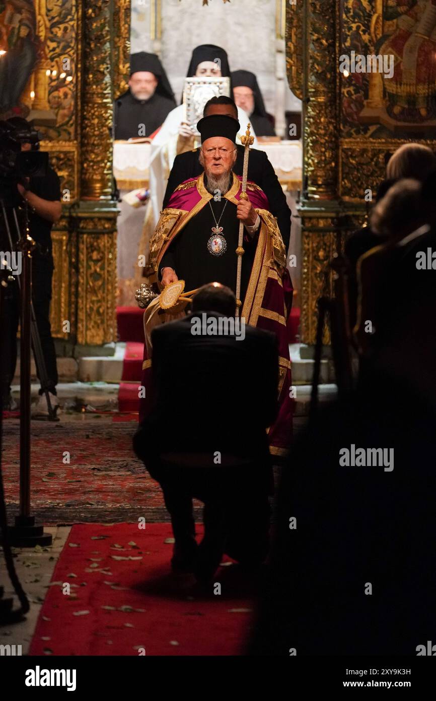ISTANBUL, TURKIYE - MAY 04, 2024: Ecumenical Patriarch Bartholomew of Constantinople during ...