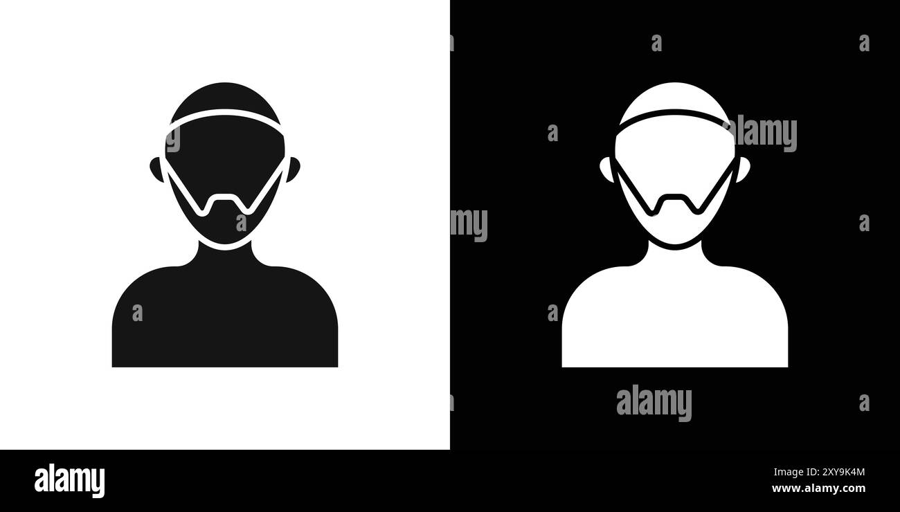 muslim man icon logo sign vector outline in black and white color Stock ...